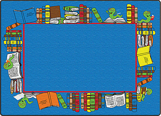 Flagship Carpets Bookworm Border Rectangle 6 x 8 4 Multicolor - Office ...