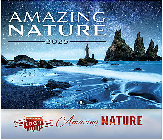 Custom Luxe Amazing Nature Stapled Wall Calendar 9 12 x 11 - Office Depot