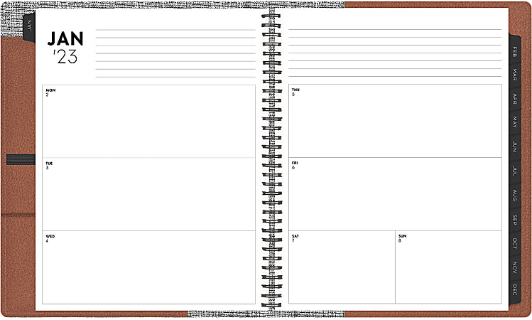 Blue Sky ASMBLD WeeklyMonthly Planning Calendar 8 12 x 11 Tan January ...