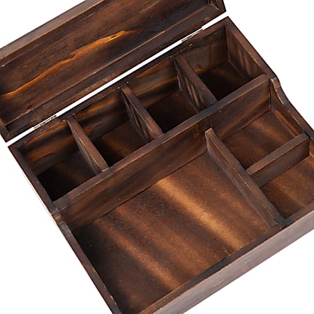 Mind Reader 7 Compartment Valet Tray With Hinged Lid 4 H x 10 W x 12 D ...