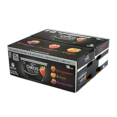 National Brand Dannon Oikos Triple Zero Blended Greek Nonfat Yogurt ...