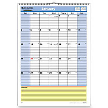 At A Glance QuickNotes Monthly Wall Calendar QuickNotes Wall Calendar ...