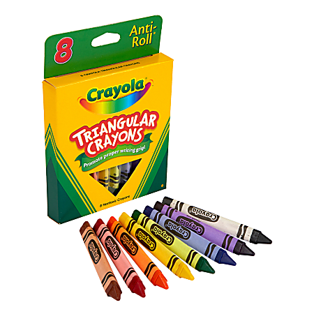 Crayola Triangular Crayons Large Size Assorted Colors 8 Crayons Per Box ...