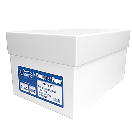 Alliance 3 Part Carbonless Computer Paper 9 12 x 11 WhiteCanaryPink ...