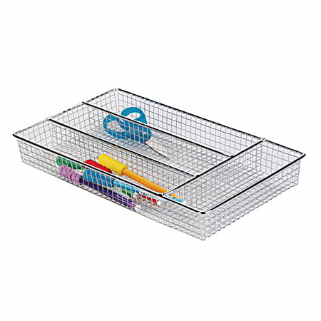 Better Houseware Chrome Cutlery Tray Large Silver - Office Depot