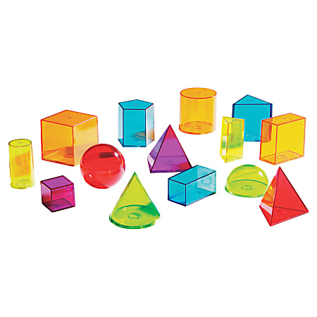 Learning Resources View Thru Geometric Solids Set Assorted Colors ...