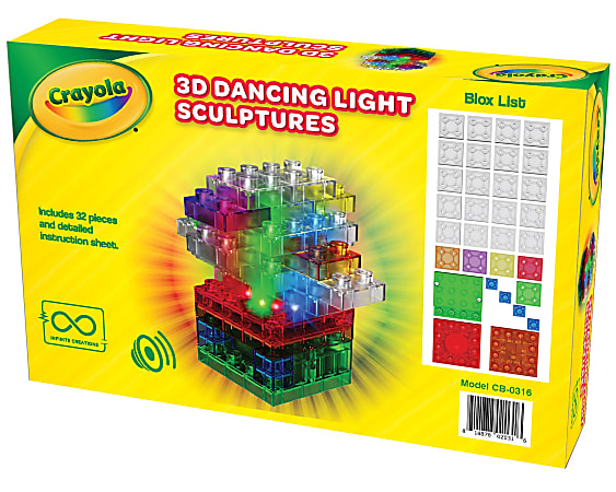 E BLOX Crayola 3D Dancing Lights Building Blocks Assorted Colors ...