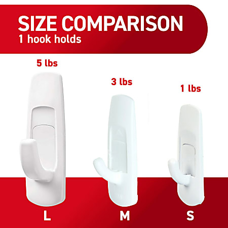 Command Large Utility Hook Value Pack 5 lb White 6 HooksPack 12 ...