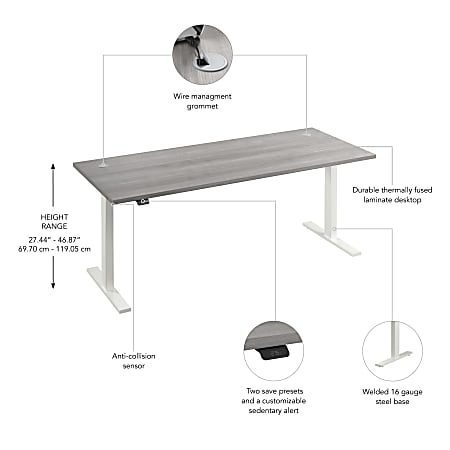 Bush Business Furniture Move 60 Series 72 W x 30 D Electric Height ...