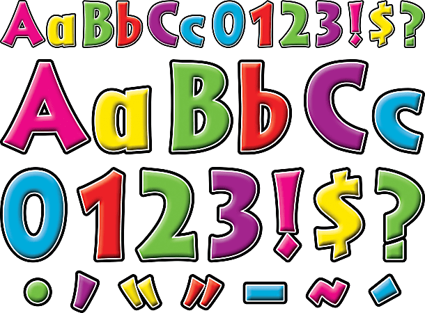 Barker Creek Letter Pop Outs Sets Neon 931 Pieces Pack Of 2 - Office Depot