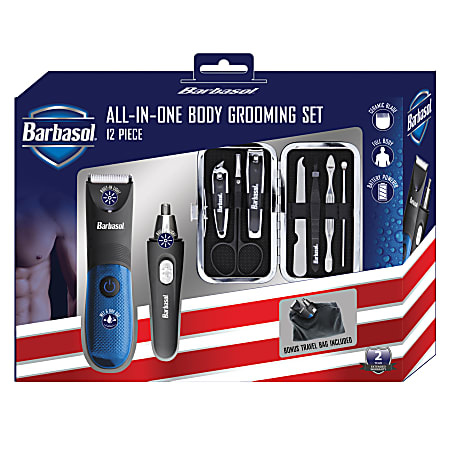 Barbasol 12 Piece All In One Body Grooming Kit Blue - Office Depot