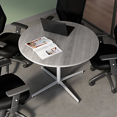 Bush Business Furniture 42 inch Round Conference Table with Metal Base ...