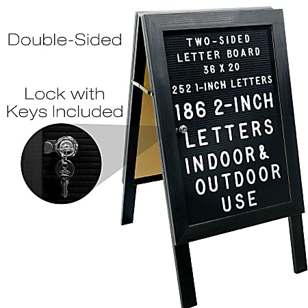Excello Double Sided A Frame IndoorOutdoor Felt Letter Board 36 H x 20 ...