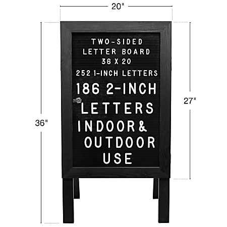 Excello Double Sided A Frame IndoorOutdoor Felt Letter Board 36 H x 20 ...