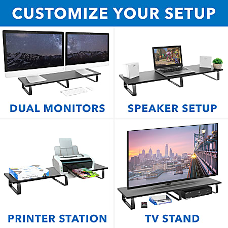 Mount It MI 7267 40 W Dual Monitor Desk Riser Black - Office Depot