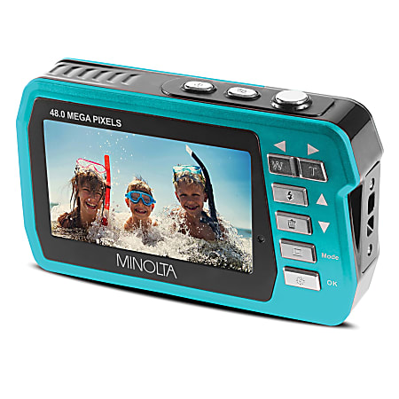 Minolta MN40WP 48.0 Megapixel Waterproof Digital Camera Blue - Office Depot
