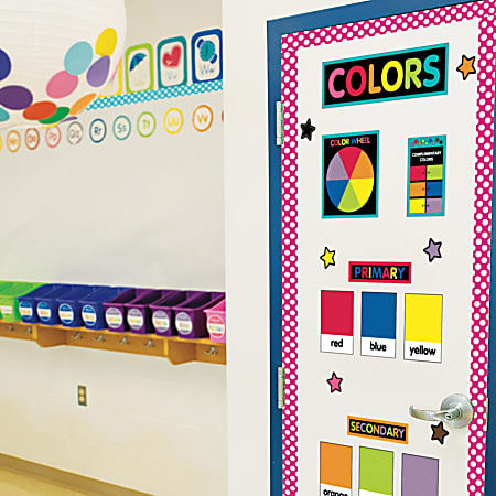 Schoolgirl Style Mini Bulletin Board Set Just Teach Color Cards ...