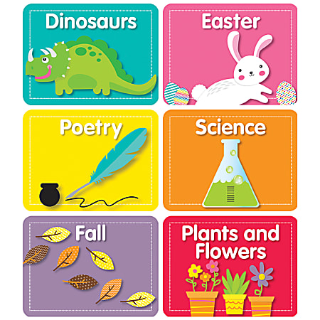 Schoolgirl Style Mini Cut Outs Just Teach Library Labels Preschool ...