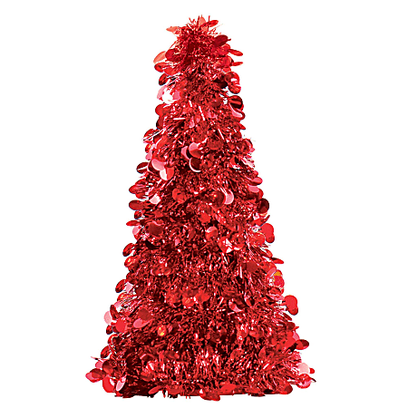 Amscan 240598 Christmas Small Tinsel Trees Red Set Of 9 Trees - ODP ...