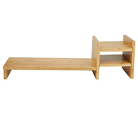 Mind Reader 2 Tier Monitor Stand 9 1116 H x 34 W x 11 D Brown - Office ...