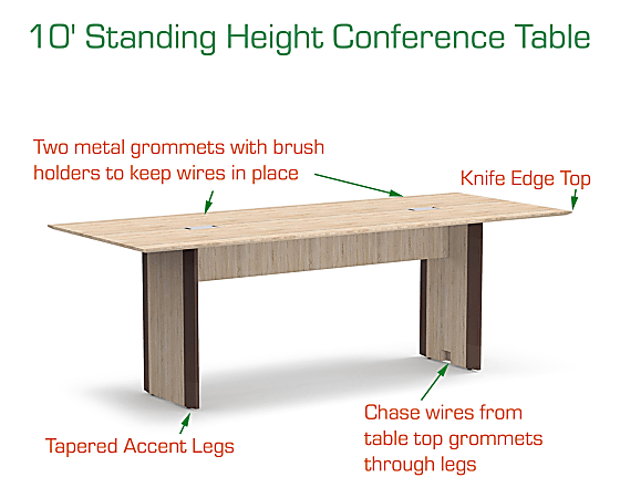 Forward Furniture Allure Standing Height Conference Table 10 Sunlight ...