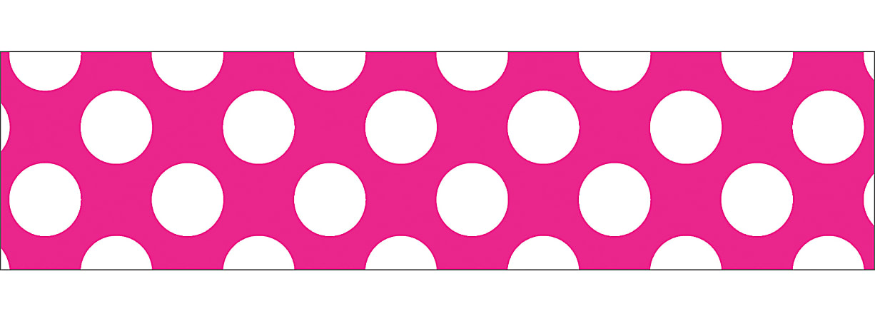Schoolgirl Style Straight Bulletin Board Borders Polka Dots Hot Pink 3 ...