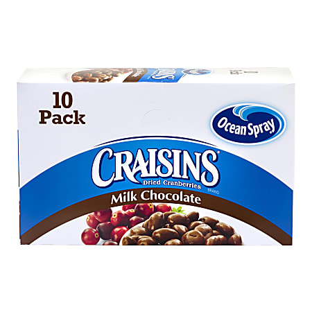 OCEAN SPRAY Craisins Milk Chocolate Dried Cranberries 2 oz 10 Count ...
