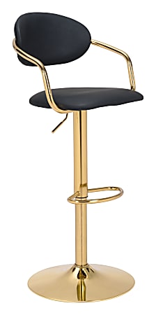 Zuo Modern Gusto Bar Stool BlackGold - Office Depot