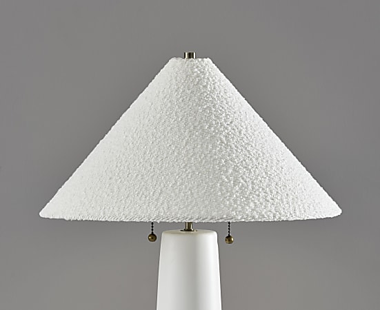 Adesso Waylon Table Lamp WhiteWhite Boucle Fabric Shade - Office Depot
