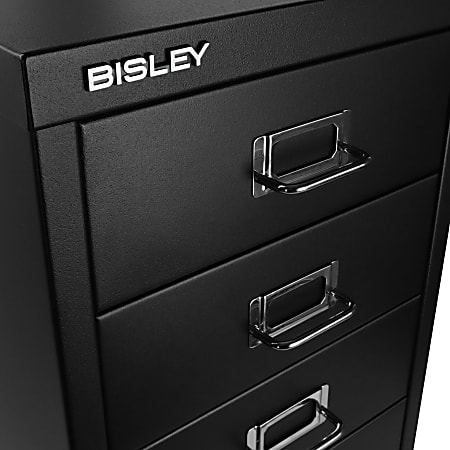 Bisley 15 D Vertical 6 Drawer Under Desk File Cabinet Black ODP Business Solutions