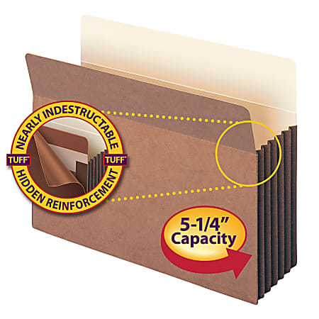Smead TUFF Pocket File Pockets 5 14 Expansion 9 12 x 11 34 30percent ...