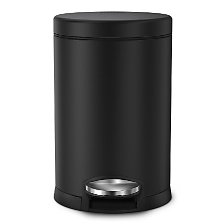 simplehuman Mini Round Step Trash Can 1.2 Gallons 12.1 H x 7.6 W x 10 D ...