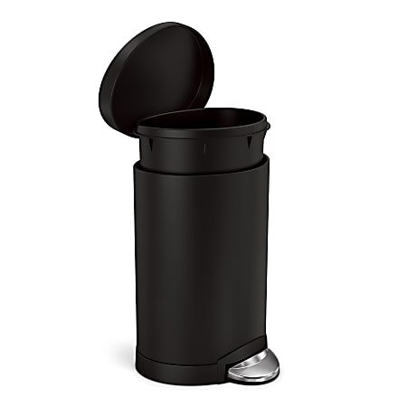 simplehuman Fingerprint Proof Steel Mini Semi Round Trash Can 1.6 ...