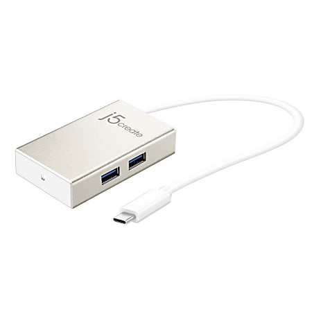 j5create USB Type C 4 Port Hub Silver JCH343 - Office Depot