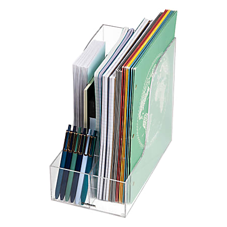 Mind Reader Acrylic Vertical File Storage Magazine Holder 9 34 H x 11 W ...