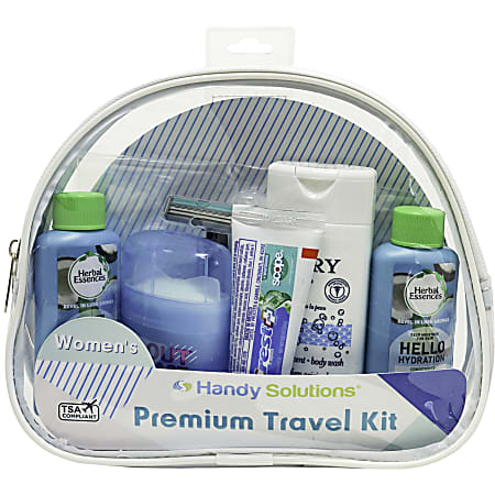 Handy Solutions Womens Premium TSA Approved Travel Kits Clear Set Of 12 ...