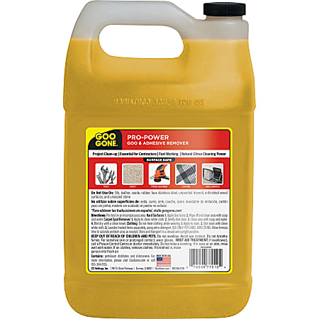 Goo Gone 1 Gallon Pro Power Goo Remover 128 fl oz 4 quart Citrus Scent ...