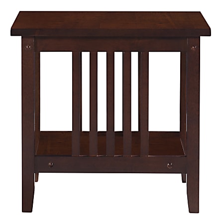 Linon Thrombrey End Table With Shelf 19 H x 20 W x 20 D Espresso ...