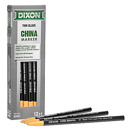 Dixon Phano China Marker Black Box of 12 - Office Depot