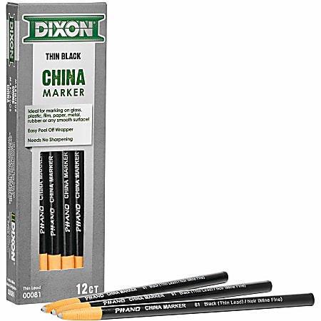 Dixon Phano China Marker Black Box of 12 - Office Depot