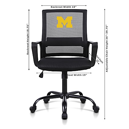 Imperial NCAA Mesh Mid Back Task Chair University Of Michigan - Office ...