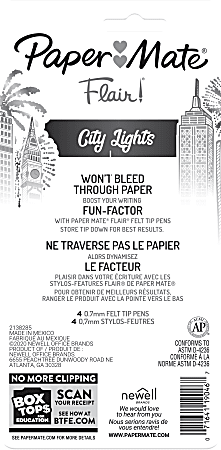 Paper Mate Flair Metallic Porous Point Pens Medium Point 0.7 mm ...