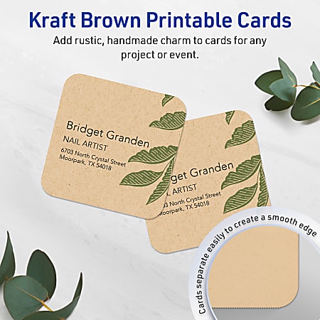 Avery Printable Note Cards With Sure Feed Technology 2 x 2 Square ...