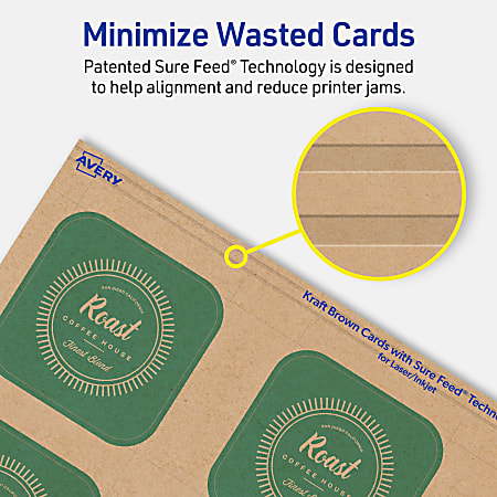 Avery Printable Note Cards With Sure Feed Technology 2 x 2 Square ...