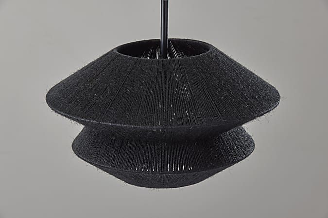 Adesso Gardner Chandelier Pendant Lamp 17 12 W Black Rope ShadeBlack ...