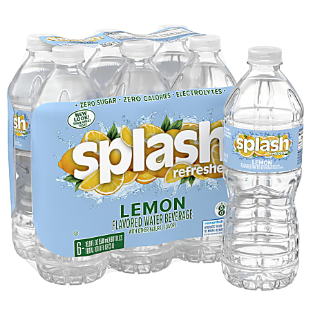 Splash Refresher Lemon Flavor Water Beverage 16.9 FL OZ Plastic Bottle ...