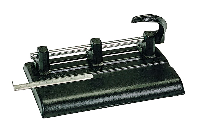 Master 1325B 3 Hole Punch Black - Office Depot