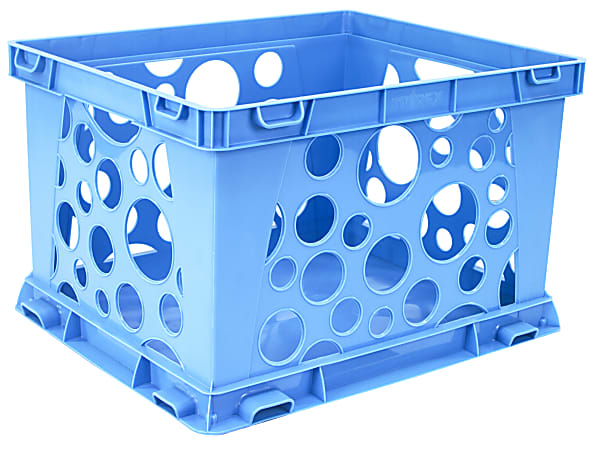 Storex File Crates Small Size Classroom Blue Pack Of 3 - Office Depot