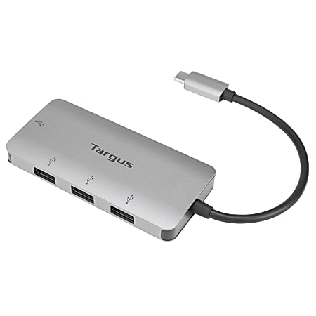 Targus USB C To 4 Port USB A Hub 1 1316 H x 3 34 W x 12 D Silver ...