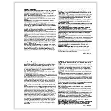 ComplyRight 1099 B Tax Forms Recipient Copy B 2 Up 8 12 x 11 Pack Of ...